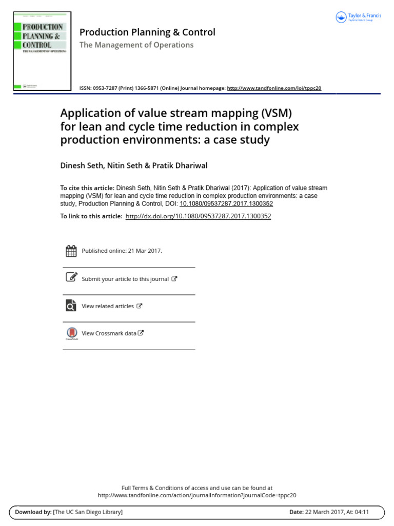 Application of Value Stream Mapping (VSM) For Lean and Cycle Time ...