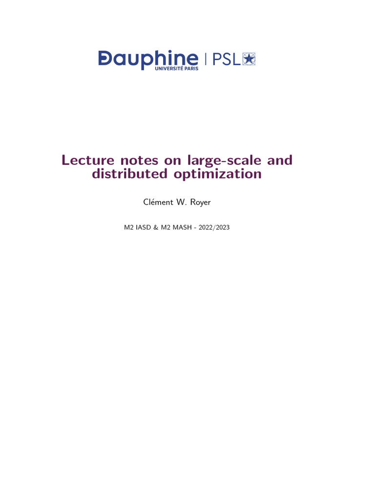 LectureNotes-large-scale and distributed optimization | PDF ...
