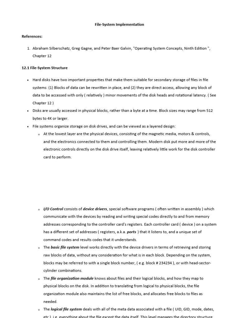 File System Implementation Guide | PDF | File System | Backup