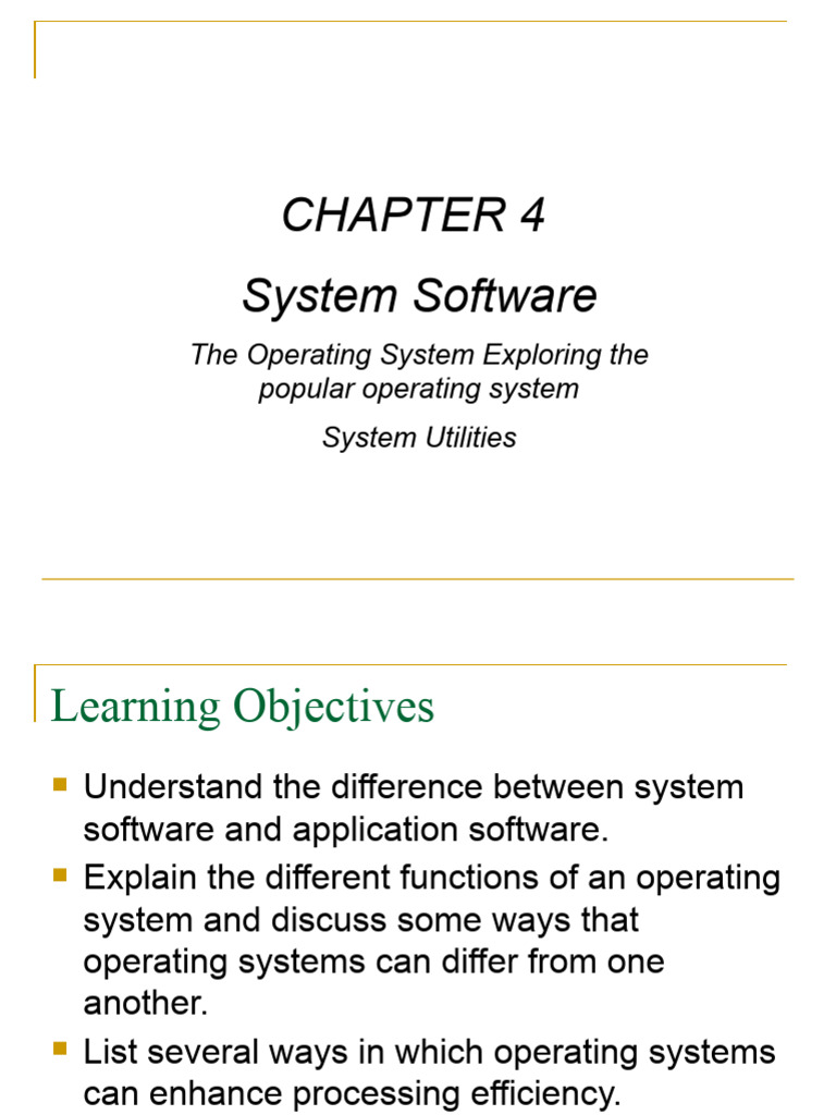 Chapter04 - System Software | Download Free PDF | Operating System | Microsoft Windows