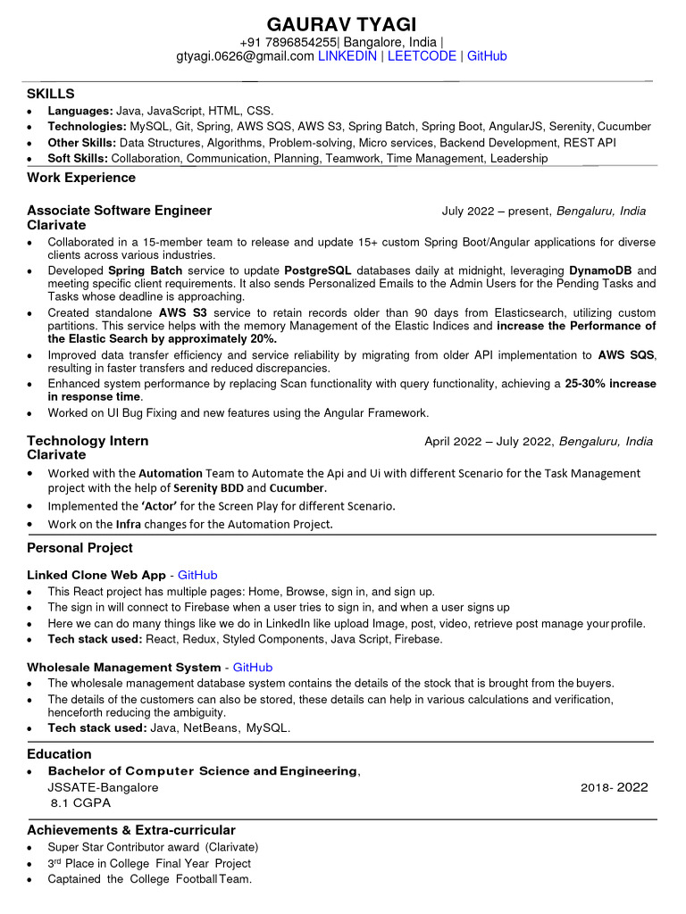 Gaurav'sResume | PDF | Angular Js | Computing