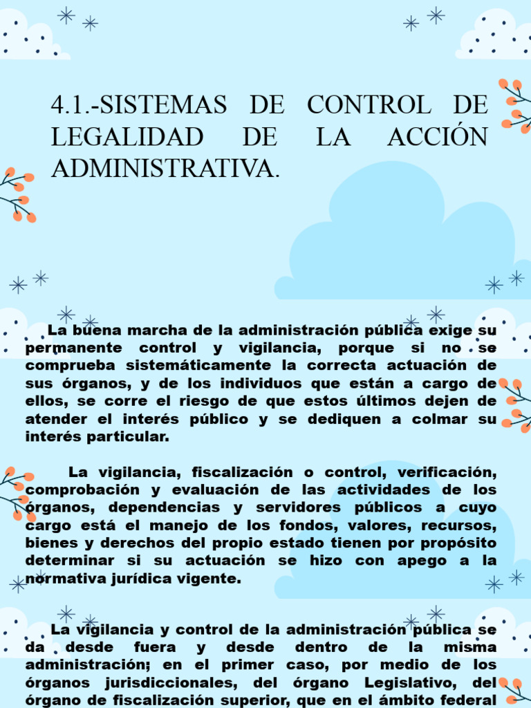 4.1.-Sistemas de Control de Legalidad de La Acción Administrativa ...