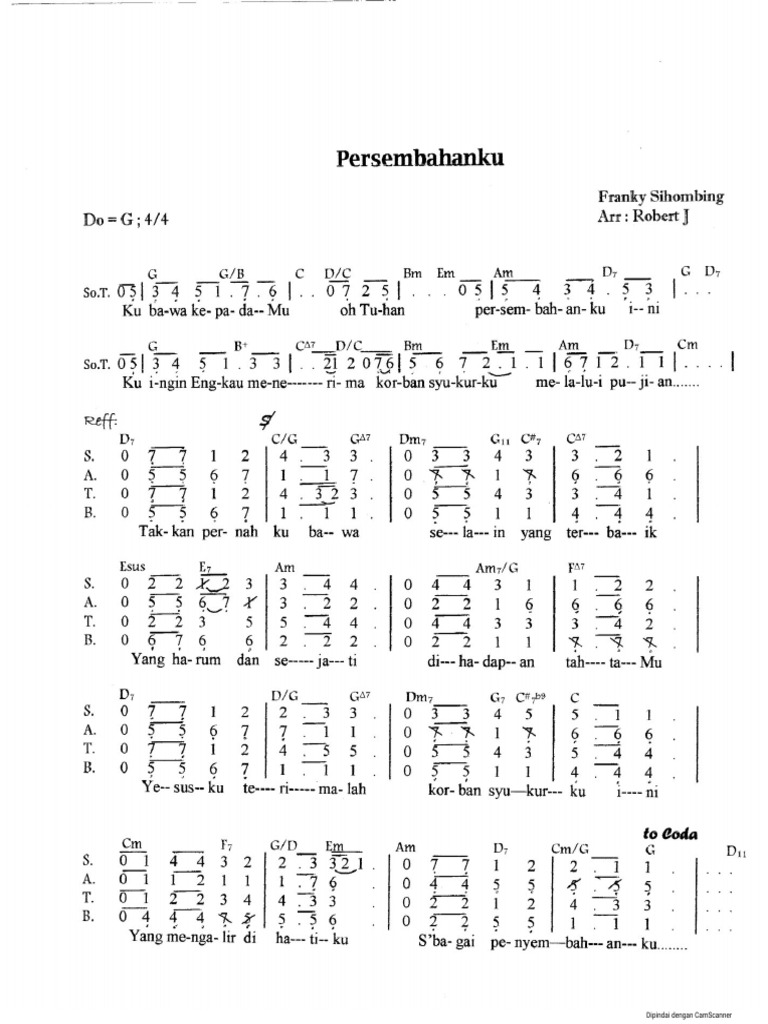 Franky Sihombing Persembahanku SATB | PDF
