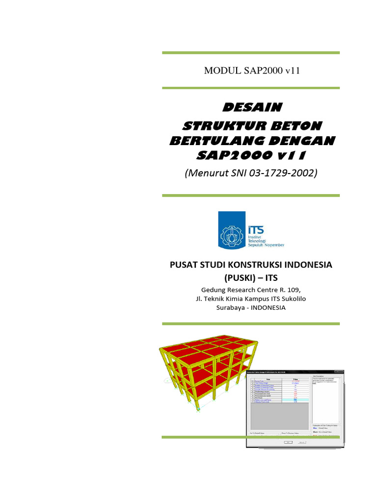 Modul SAP2000 STR Beton Bertulang ITS | PDF