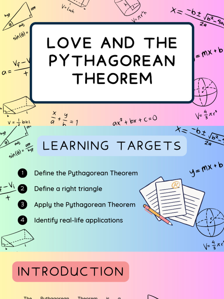 The Love Triangle Pythagorean Theorem and Distance Formula | PDF ...