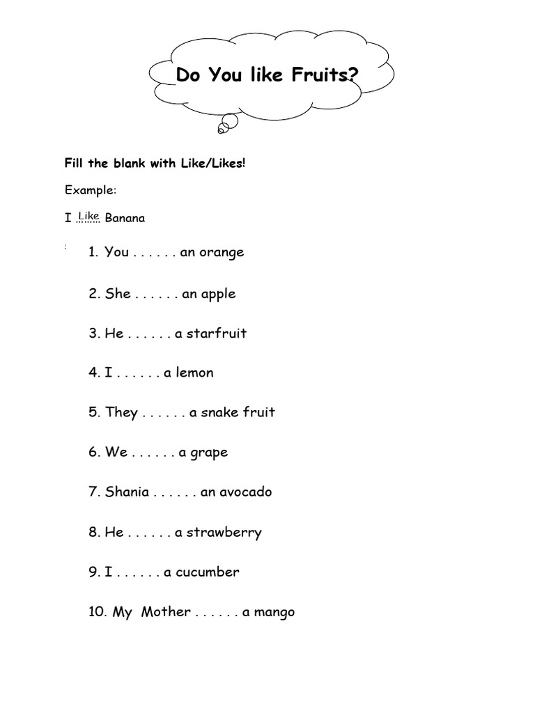 Do You Like Fruits | PDF | Cooking, Food & Wine | Language Arts ...