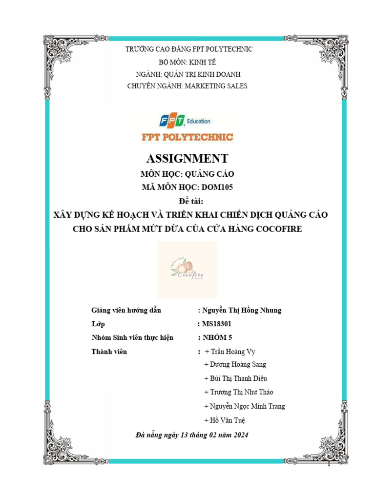 Asm Nhóm 5 - QU NG CÁO | PDF