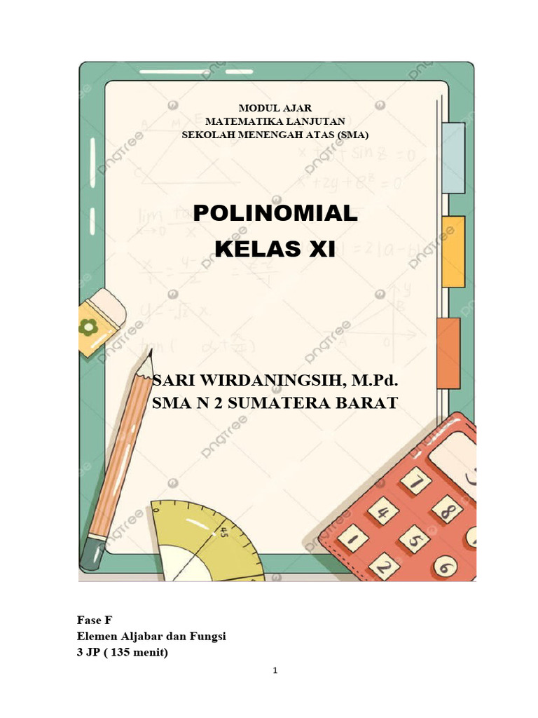 Modul Ajar (Polinomial) Kelas XI Fase F | PDF
