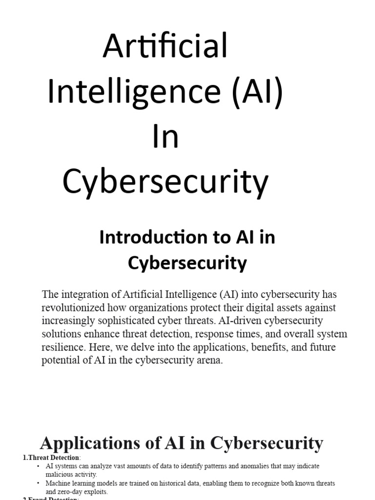 AI in Cybersecurity | Download Free PDF | Security | Computer Security