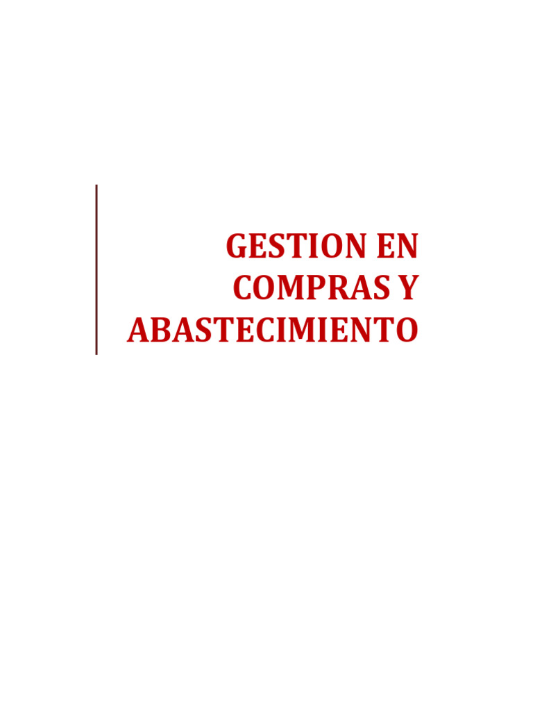 Gestión de Compras y Abastecimiento | Descargar gratis PDF | Logística | Business