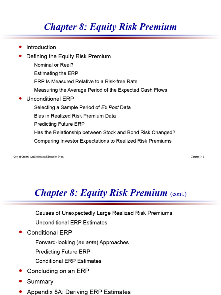 COC 5th Ed-Chapter 8 | PDF | Risk Premium | Cost Of Capital