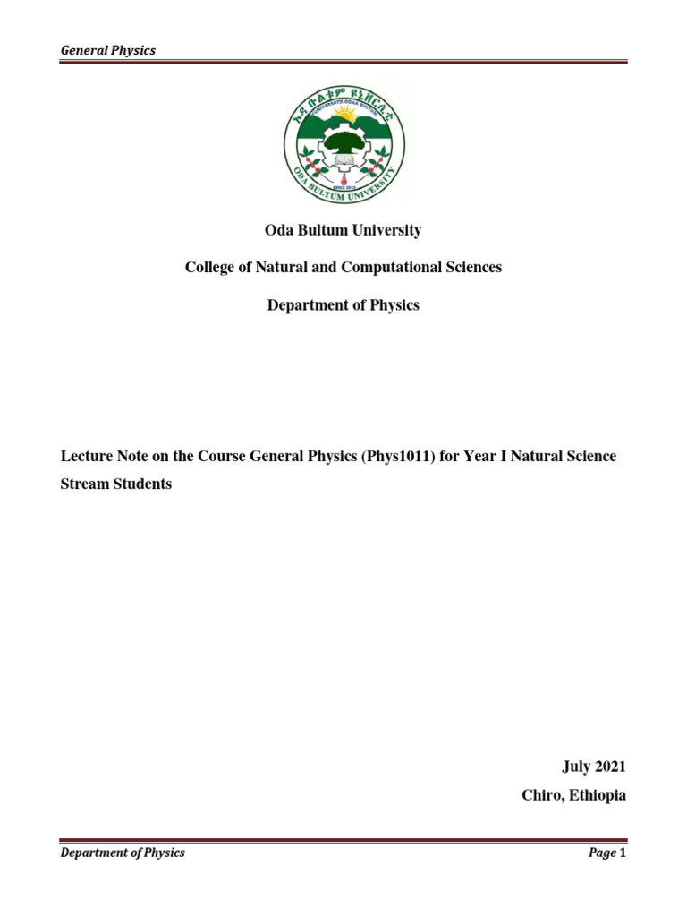 General Physics Lecture Note | PDF | Collision | Force