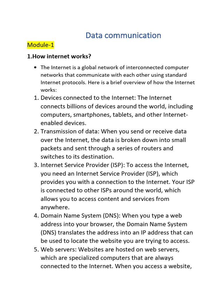 Data communication | PDF | Osi Model | Computer Network