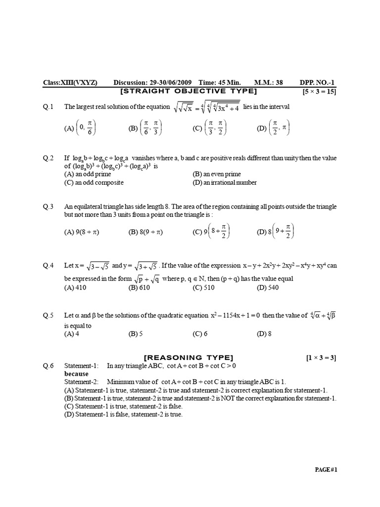 Math Problem Set: Continuity & Equations | PDF | Equations | Mathematical Objects