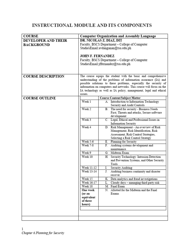 Information Security Planning Guide | PDF | Information Security ...