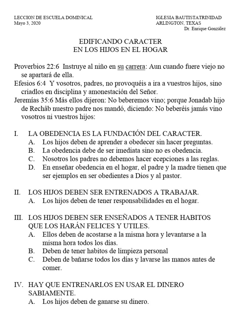 Leccion_1_EDIFICANDO_CARACTER_EN_LOS_HIJOS_EN_EL_HOGAR | PDF
