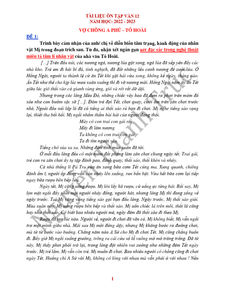 V CH NG A PH Nhóm Văn 12 | PDF