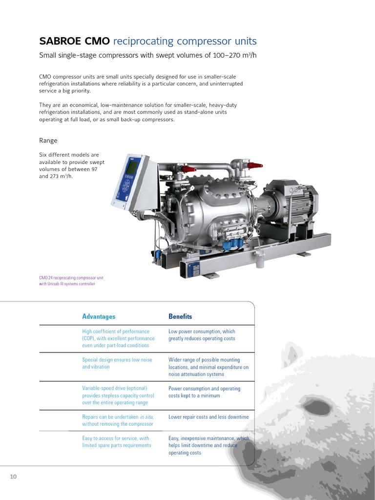 Bts Sabroe Cmo Reciprocating Compressor en | PDF | Mechanical Engineering | Manufactured Goods