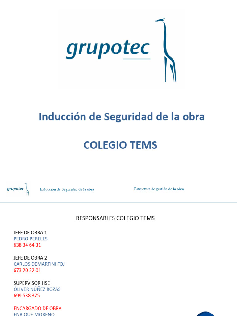 Site Induction Colegio Tems Rev 1 29-02-2024 | PDF | Residuos | Gestión ...
