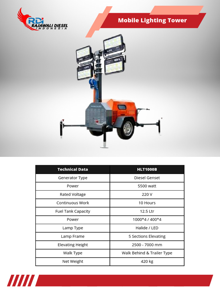 Mobile Lighting Tower Specifications | PDF