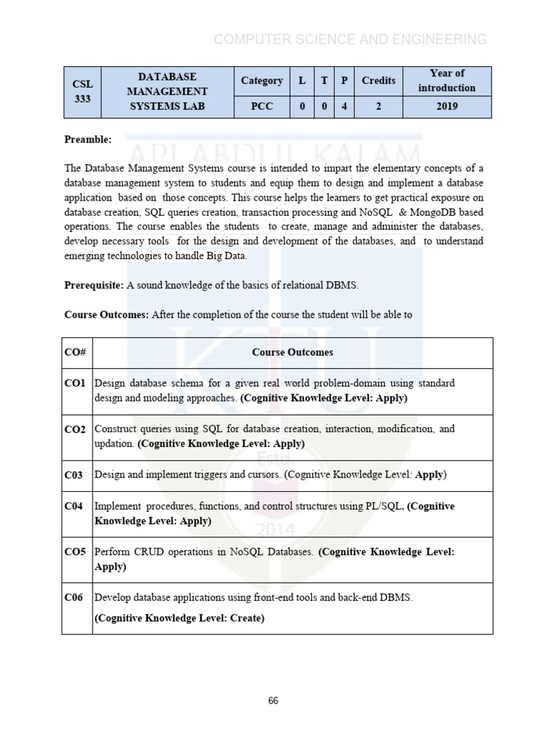 CSL333 - KQB KtuQbank | PDF | Databases | Sql