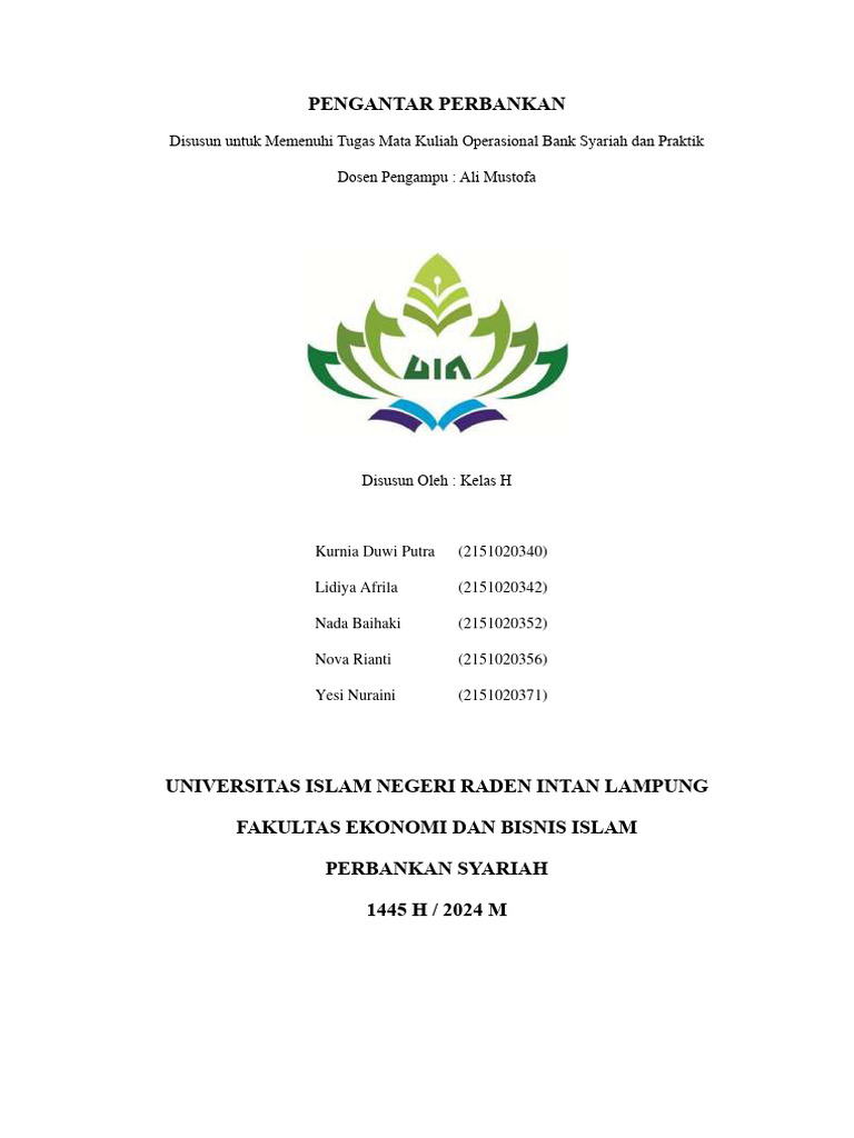 Kelompok 1 Operasional Perbankan | PDF | Bisnis | Pengelolaan Keuangan ...