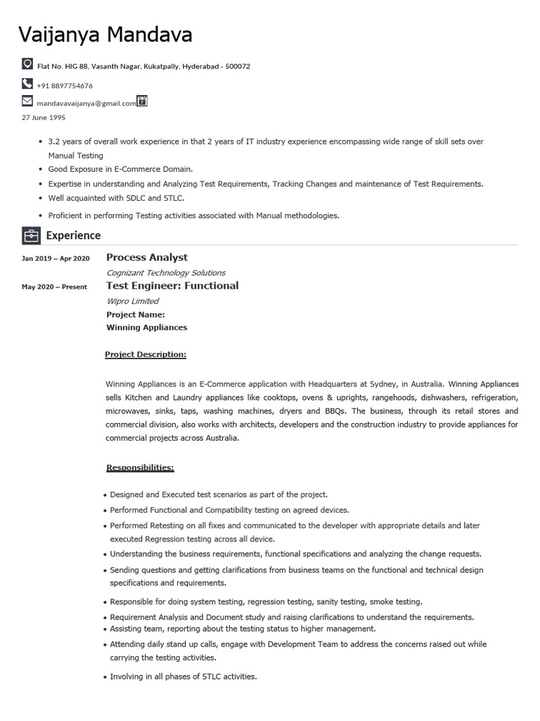 Naukri VaijanyaMandava (2y 3m) | PDF | Home Appliance | Engineering