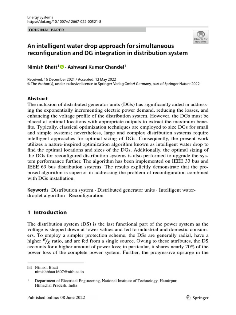 An Intelligent Water Drop Approach For Simultaneous Reconfiguration and ...