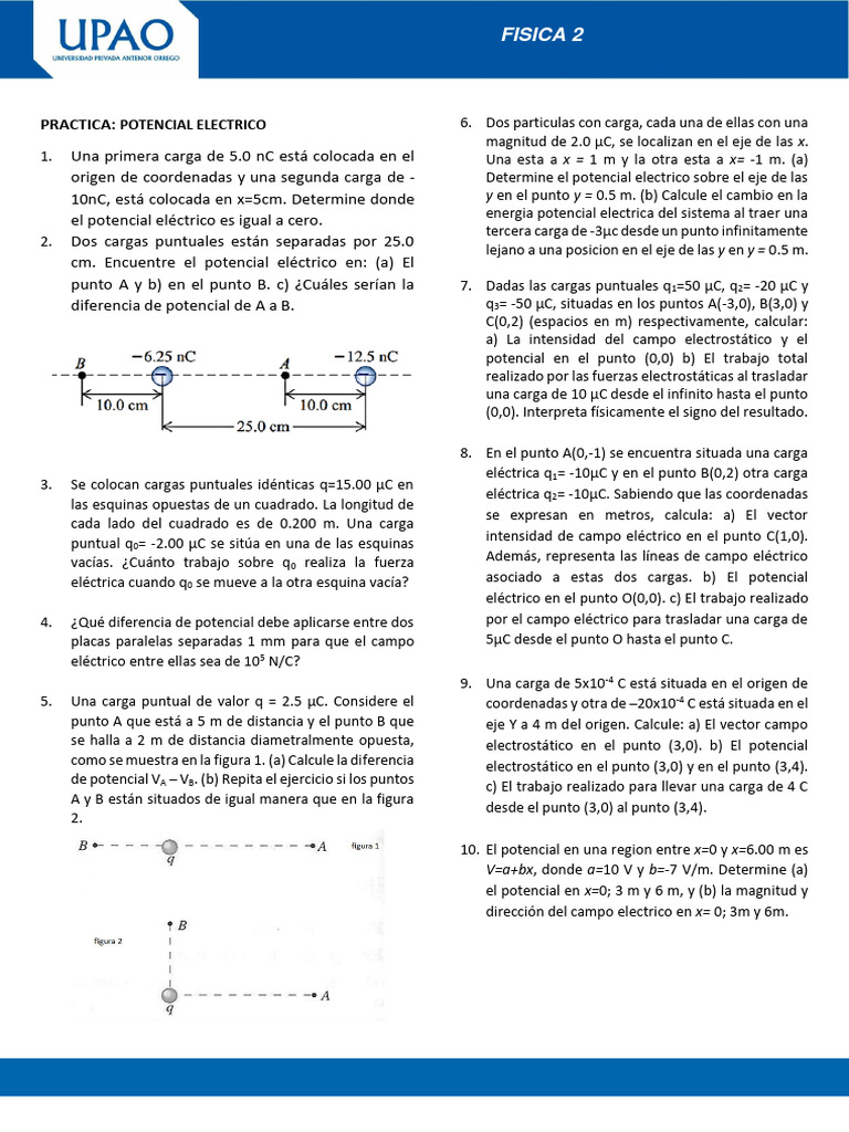 PRACTICA 3 y 4 _ Potencial - trabajo electrico y CONDENSADORES 2024 (6) | PDF | Condensador ...