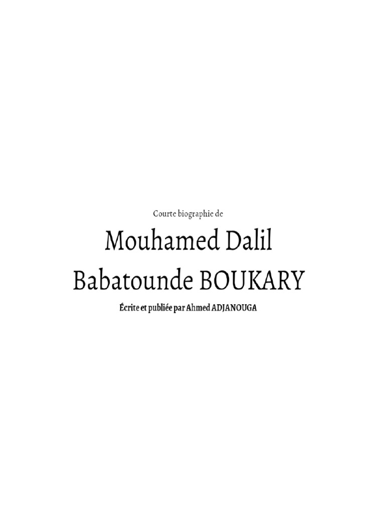 Mouhamed Dalil Babatounde BOUKARY | PDF
