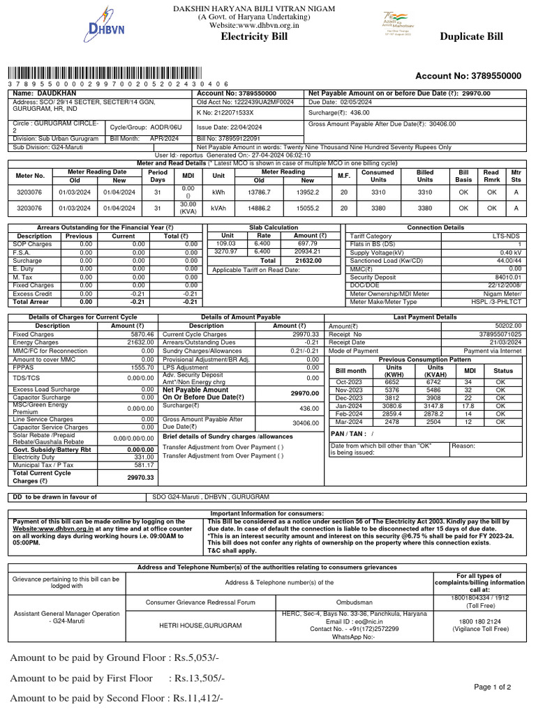 March 2024 e Bill | PDF | Electric Power | Electricity