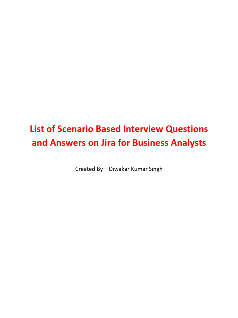 Jira Interview Scenarios for Analysts | PDF | Scrum (Software Development) | Computing