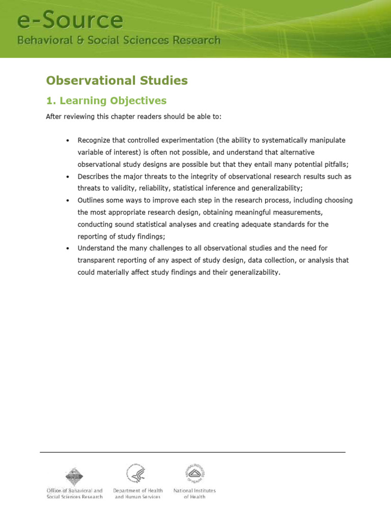 Observational Studies | PDF | Errors And Residuals | Experiment