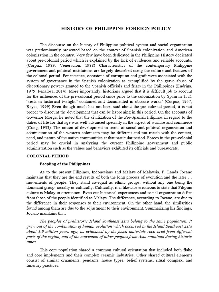 History of Philippine Foreign Policy Revised - 075901 | PDF | Philippines