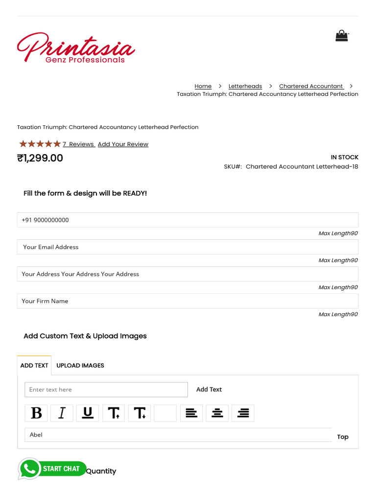 Chartered Accountant Letterhead Design | PDF