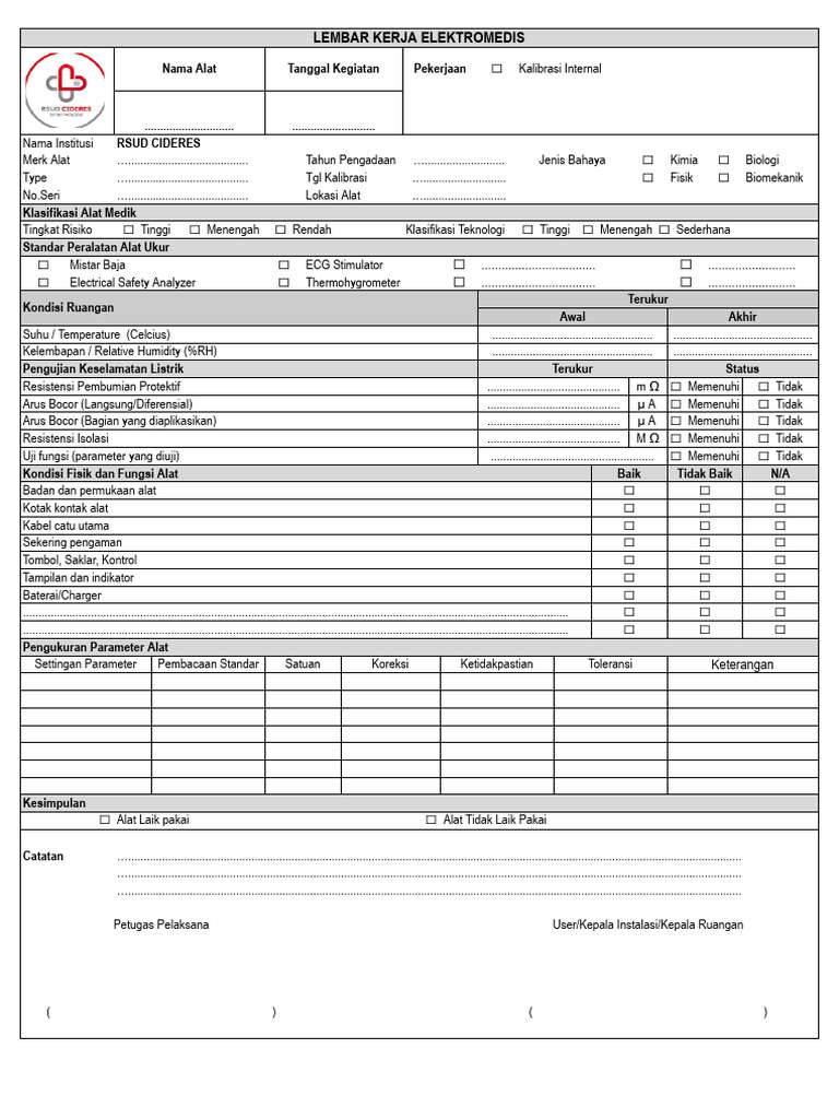 Lembar Kerja Kalibrasi | PDF