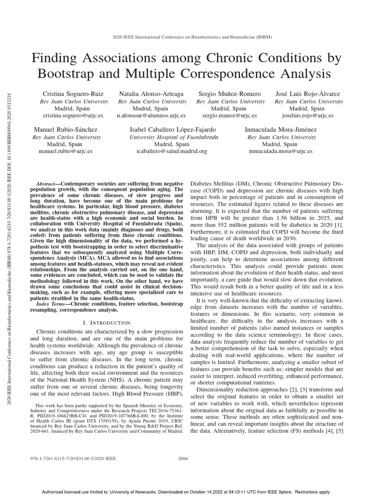 Soguero-Ruiz Et Al (2020) - Finding Associations Among Chronic Conditions by Bootstrap and ...