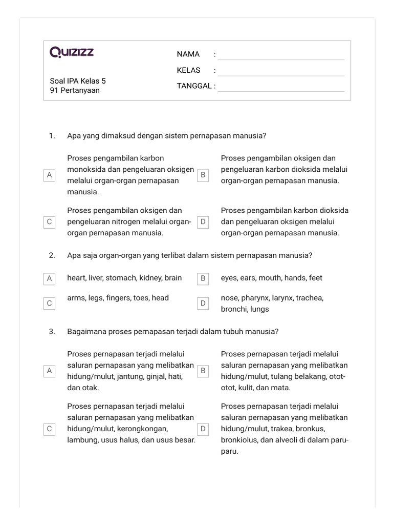 Soal Ipas Sas Semester 1 Kelas 5 | PDF