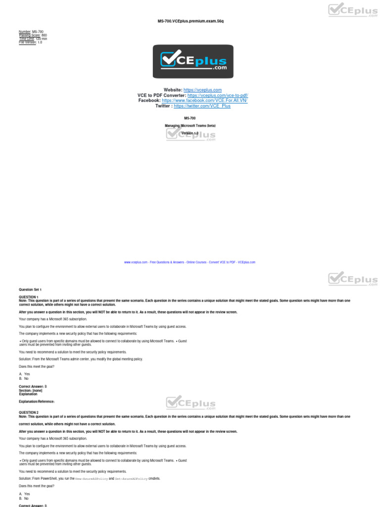 MS-700 Exam: Managing Teams Security | PDF | Active Directory | Microsoft