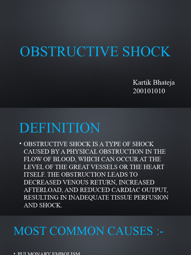 Overview of Obstructive Shock | PDF | Science & Mathematics