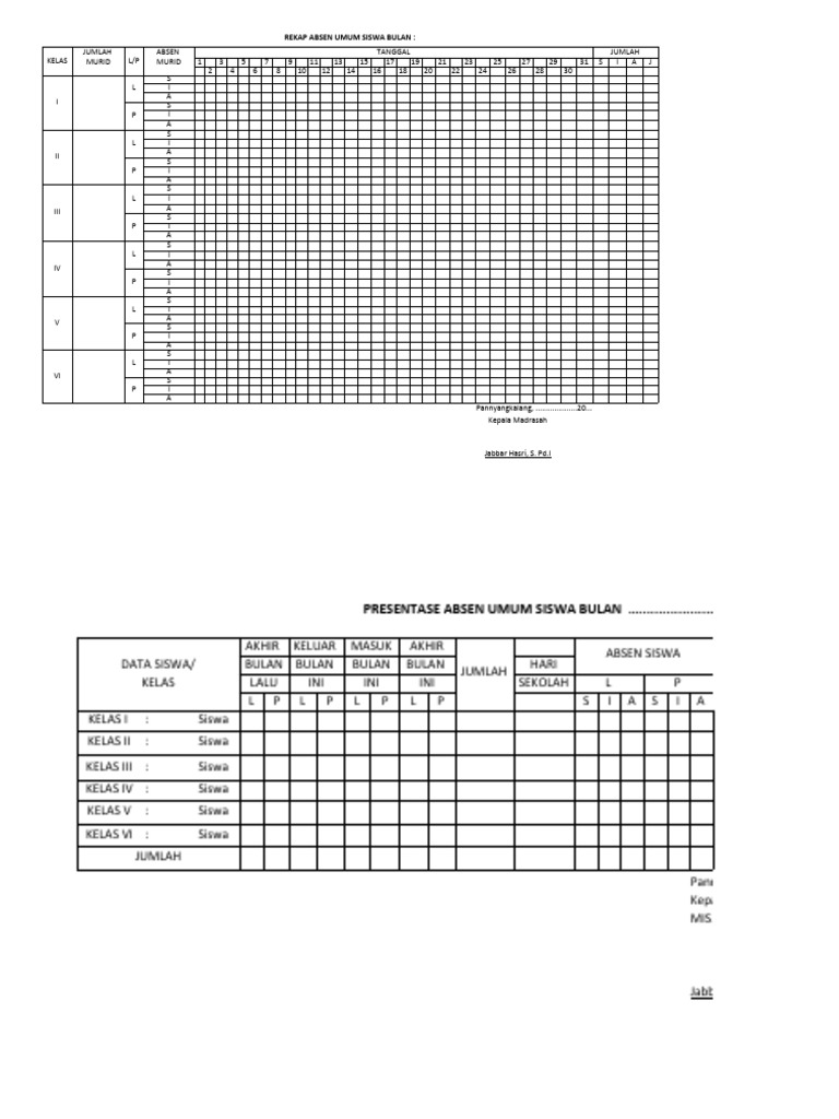 Rekap Absen Umum | PDF