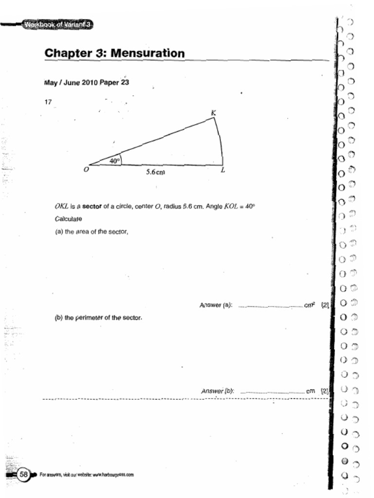 Mensuration Worksheet | PDF