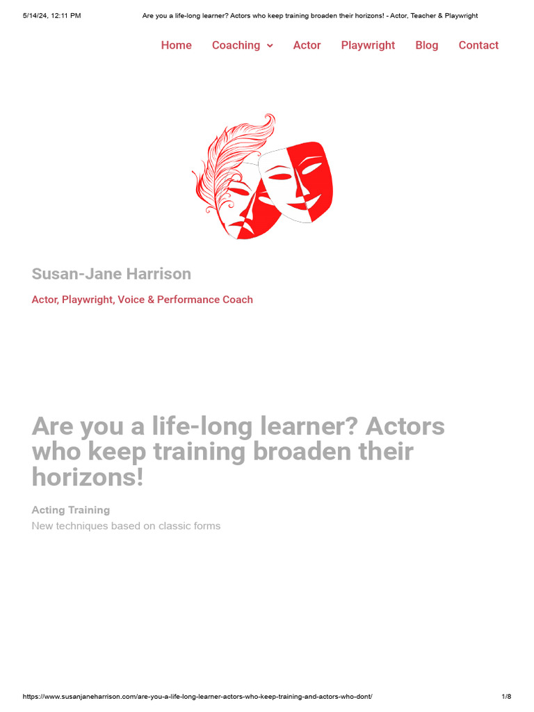 Are You A Life-Long Learner - Actors Who Keep Training Broaden Their ...