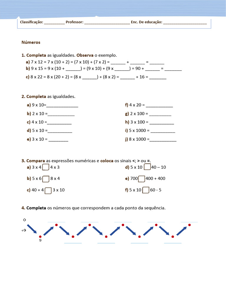 Ficha de Avaliação Intercalar 2 de Matemática - versão B (editável ...