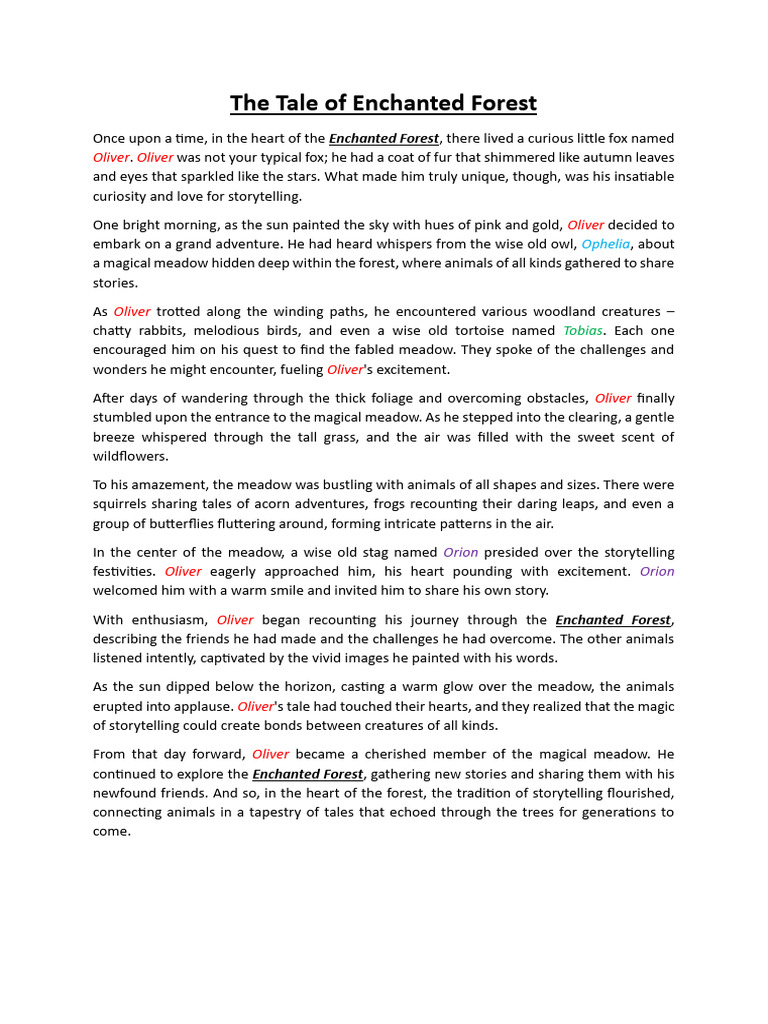 The Tale of Enchanted Forest | PDF