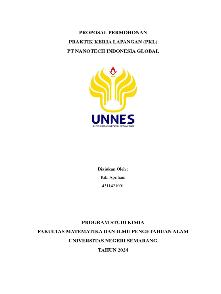 Contoh Proposal Permohonan PKL - PT Nanotech Indonesia Global | PDF