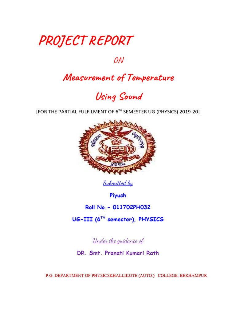 Measurement of Temperature Using Sound-1 | PDF | Sound | Temperature