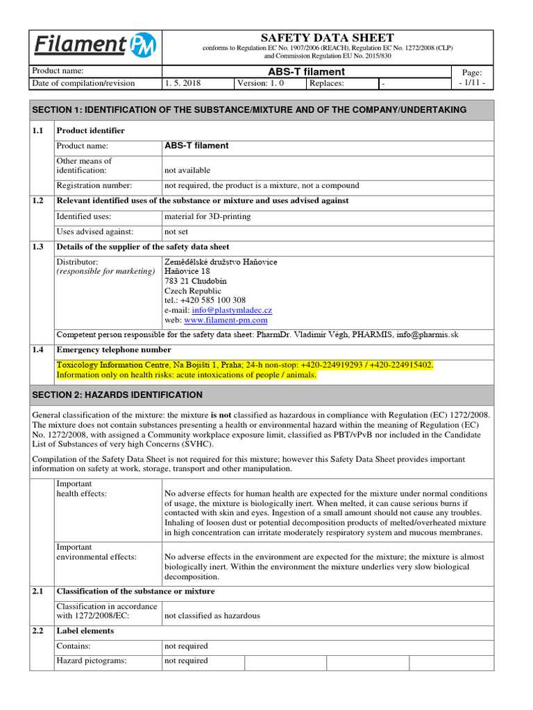 safety-data-sheet (1) | PDF | Working Conditions | Safety