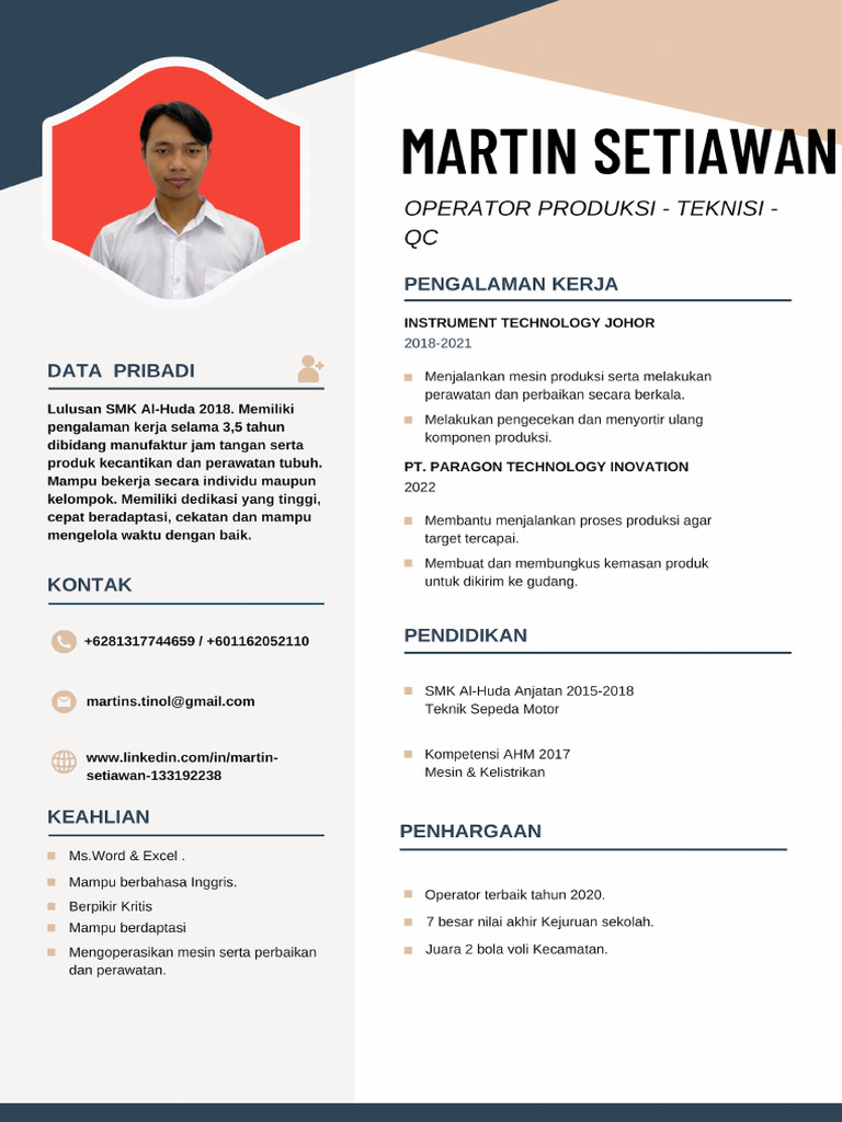 CV Martin Setiawan 1 | PDF