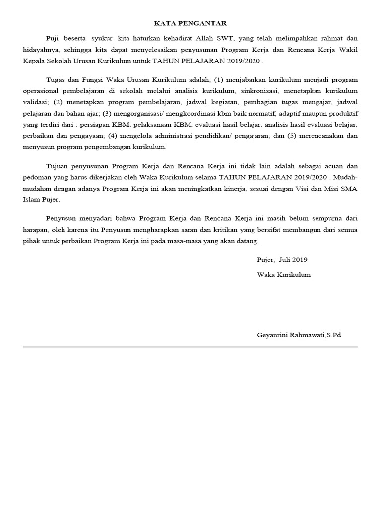 Program Kerjawaka Kur | PDF | Karier & Perkembangan | Seni